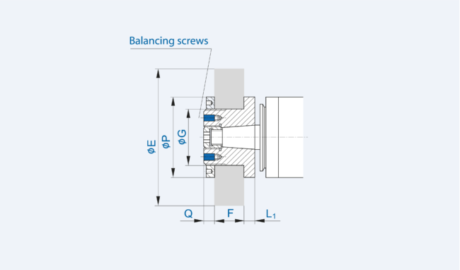 Grinding wheel flanges for tool spindles for manual tool change - GMN